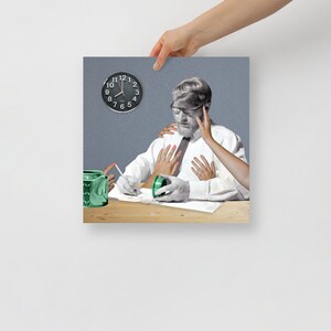 Home & Office Decor, Surreal Collage Art Print: 'quitting Time ...