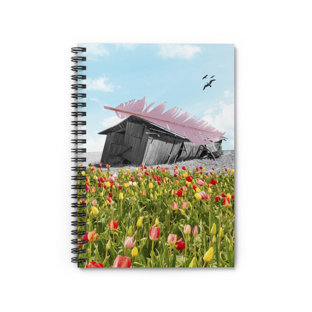 Surreal Collage Art Spiral Notebook: 'strong as A Feather' Quaint Barn ...