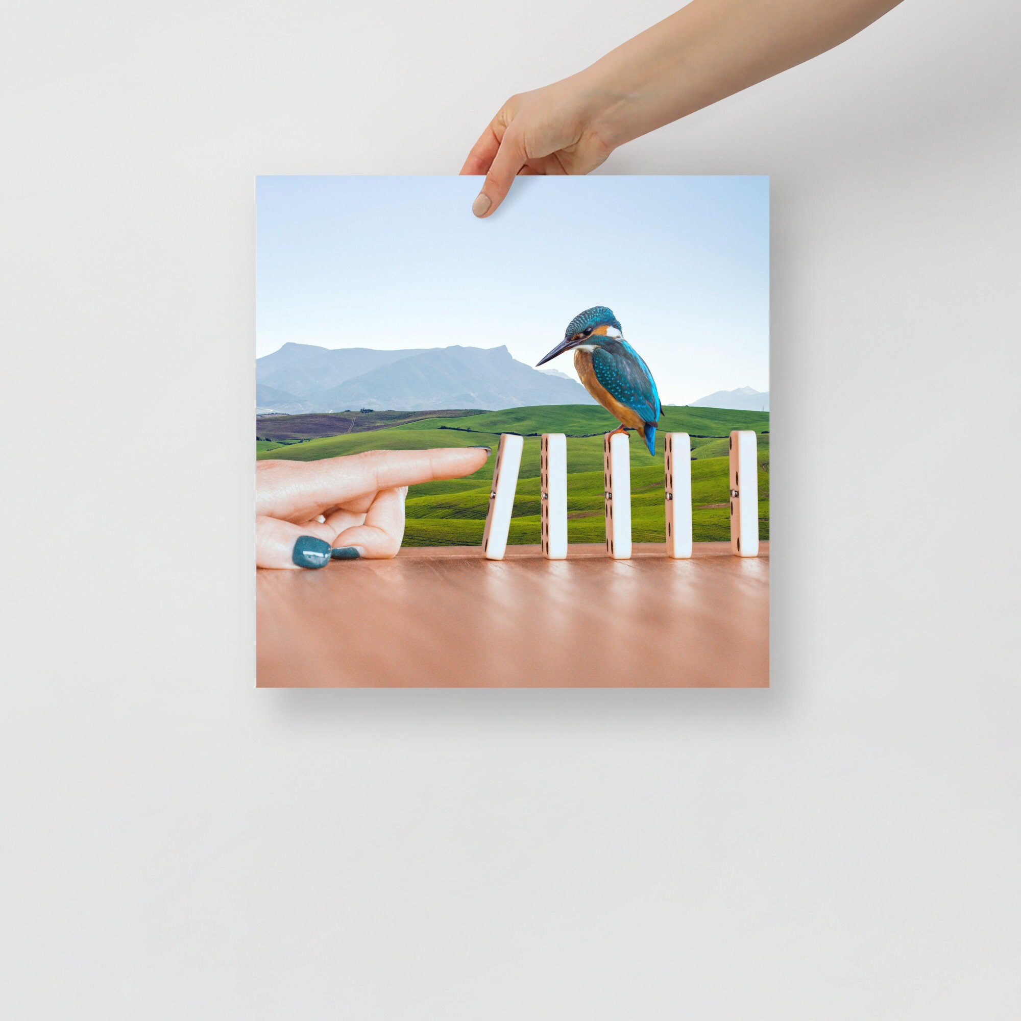 Surreal Collage Art Print - Tipping Point: A Domino Effect - Unique ...