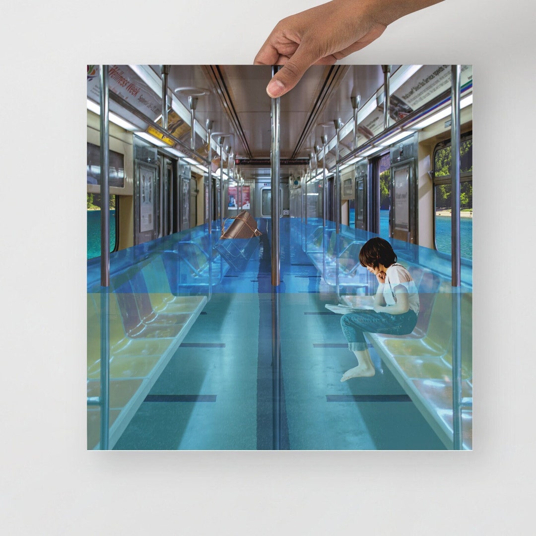 Subway Train Collage Art Print"rolling on the River" : Dreamy Island ...