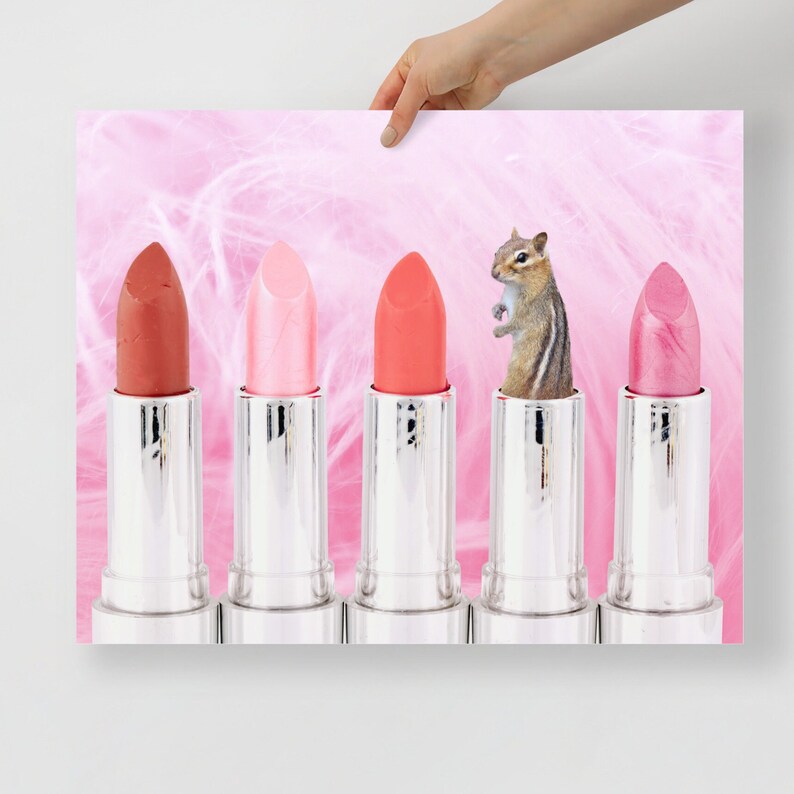 Surreal Collage Art Print "shocking Color" - Feminine and Fun Lipstick ...