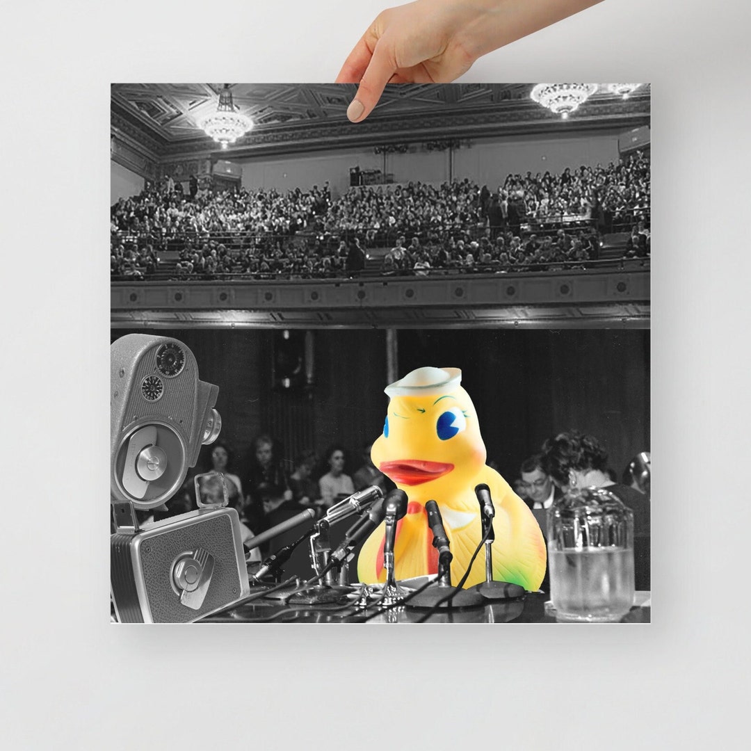 Unique Collage Art Print - Ducky Conference: Vibrant Rubber Ducky at ...