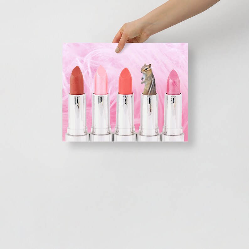 Surreal Collage Art Print "shocking Color" - Feminine and Fun Lipstick ...