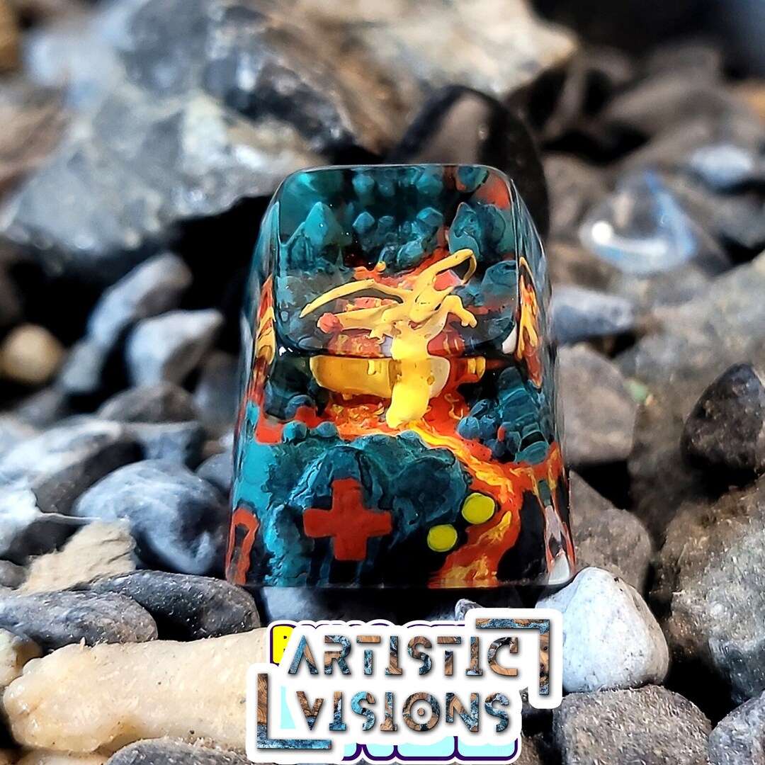 Charizard PKM, PKM Keycap, Artisan Keycap, Resin Keycap, Keycap Set ...