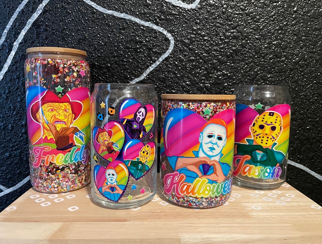 Rainbow Halloween Choose Your Cup and Killer! Glass Can Snow Globe Mug ...