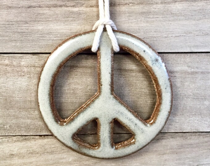 PEACE Sign: Handmade Ceramic Wall Hanging - Etsy