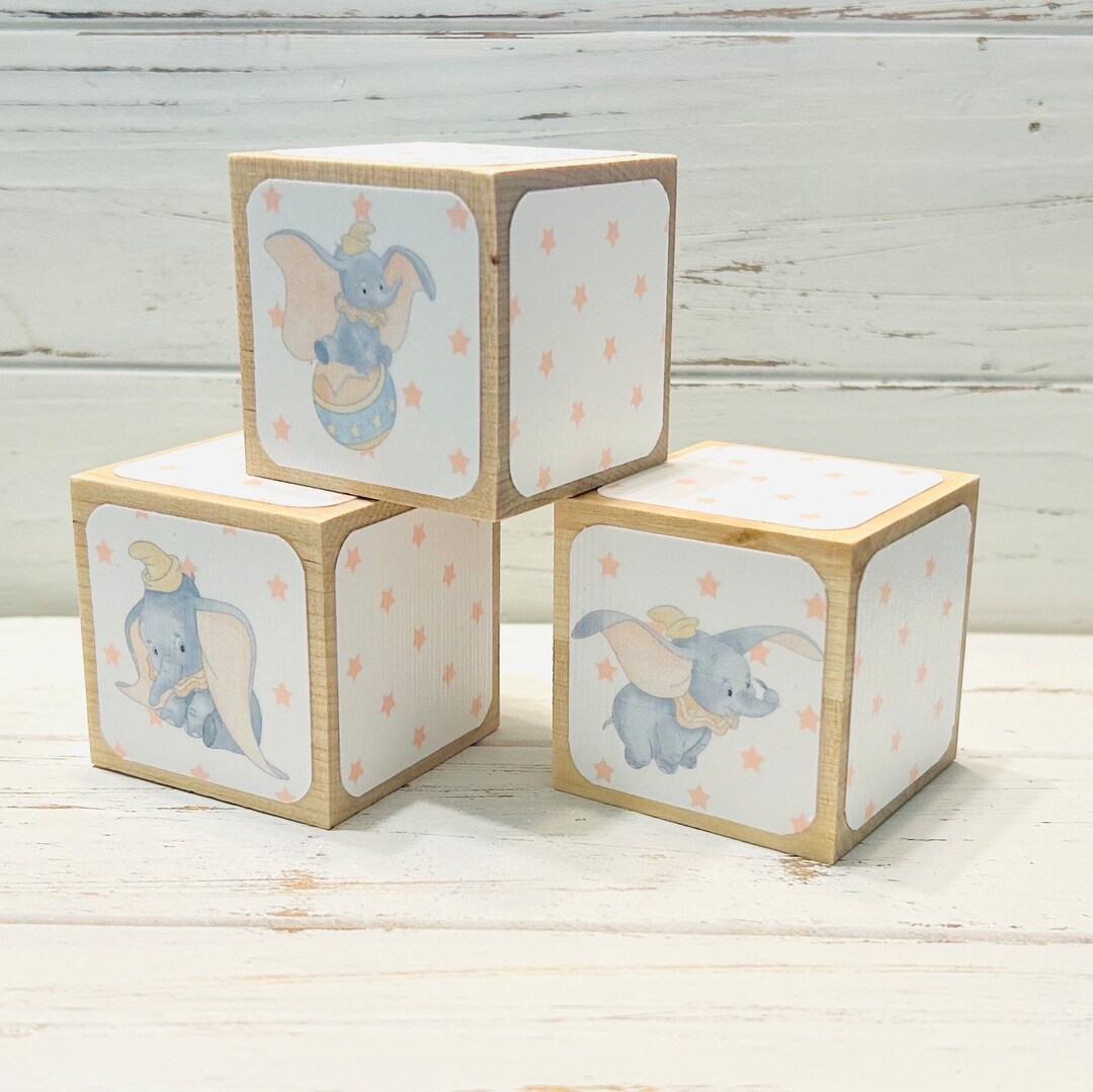 Dumbo Blocks - Pink- Baby Shower Decor - Nursery Room - Dumbo ...
