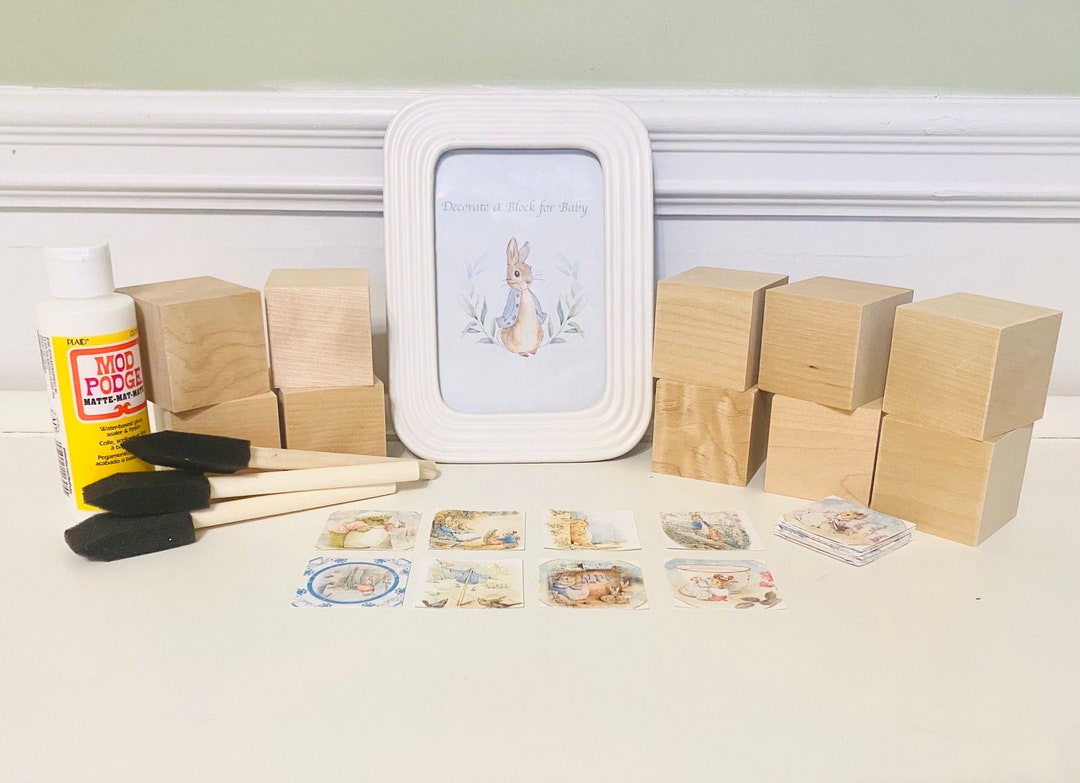 Beatrix Potter DIY Block Kit Baby Shower Activity Craft Centerpieces ...