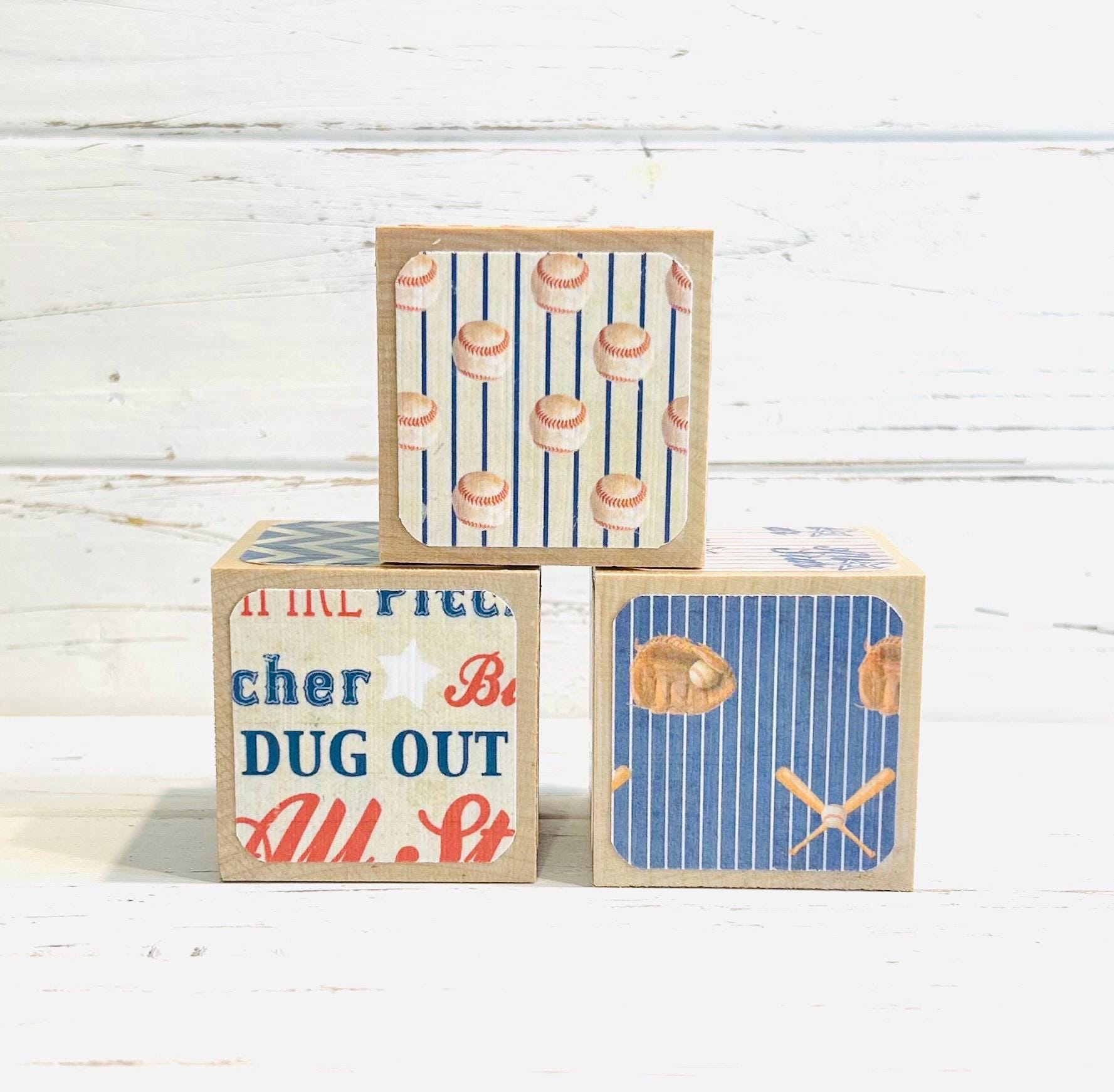 Baseball ABC Blocks - Customize Your Name - Wooden Baby Blocks ...