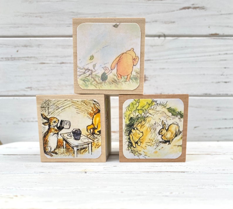 Vintage Winnie the Pooh Baby Blocks Wooden Toy Blocks - Etsy