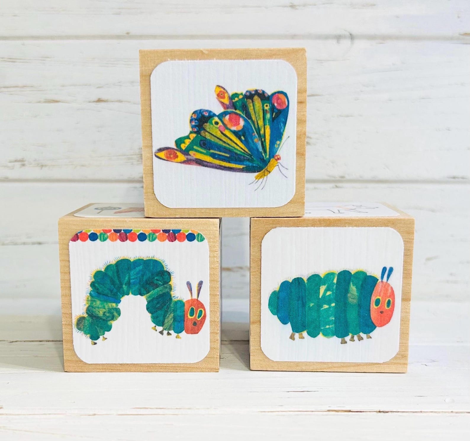 Children’s Storybook Blocks - Caterpillar - Brown Bear - Baby Shower ...