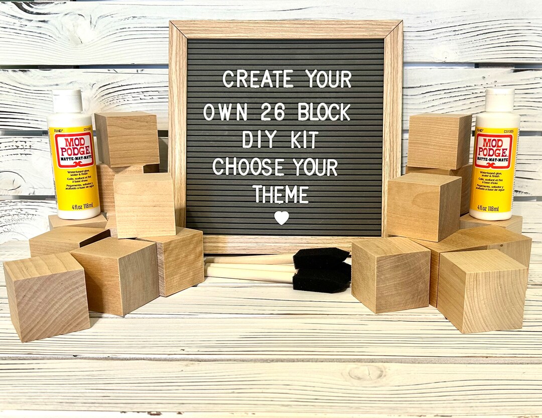 Baby Shower Activity - Customize Your Own DIY Block Kit - Decorate A ...