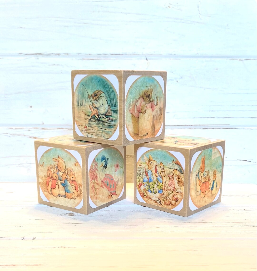 Beatrix Potter - Wood Blocks - Peter Rabbit - Nursery Room Decor ...