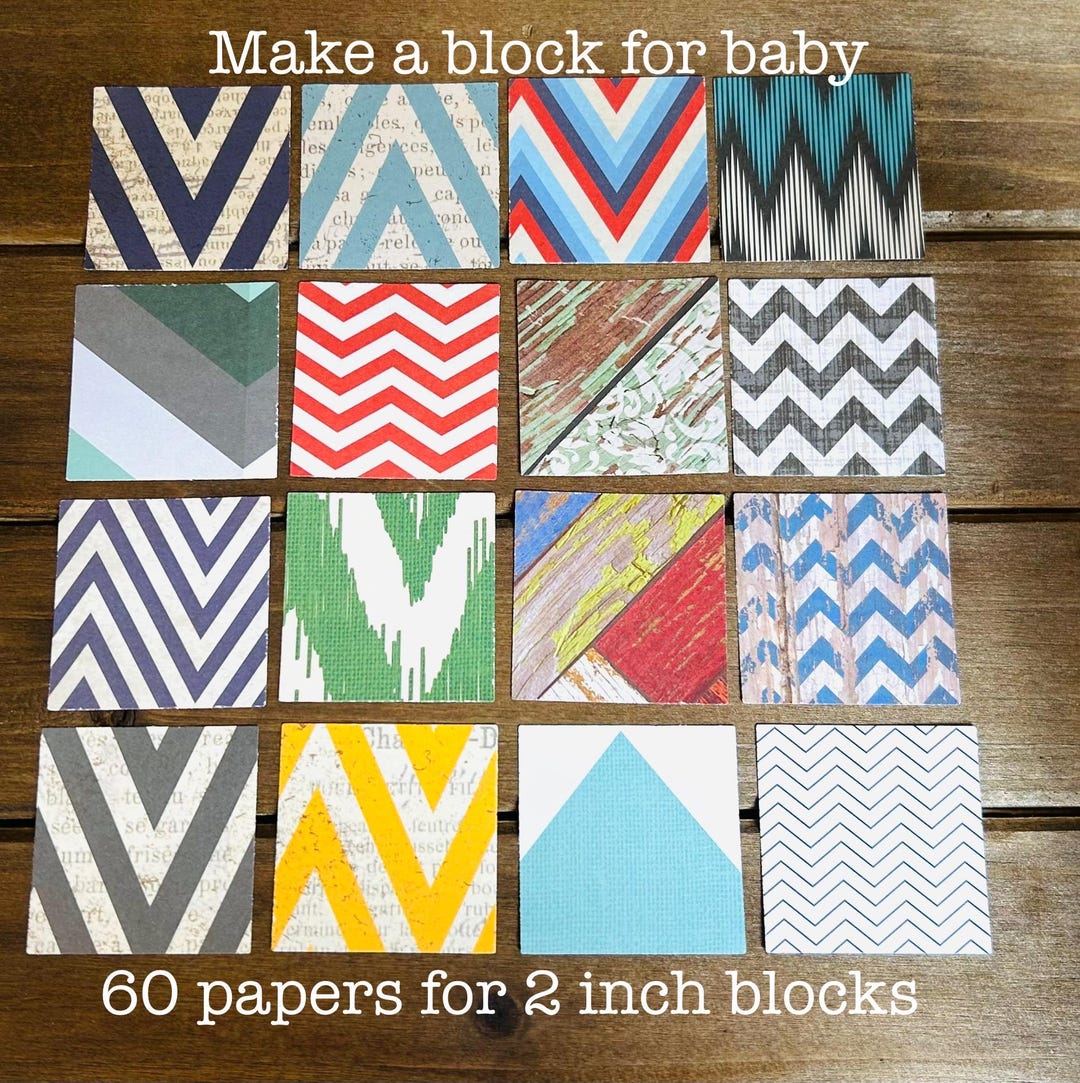 DIY Baby Shower Block Craft Kit – PAPERS ONLY - 2 Inch Wooden Blocks ...