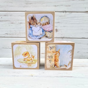 Beatrix Potter - Wood Blocks - Peter Rabbit - Nursery Room Decor - Baby ...