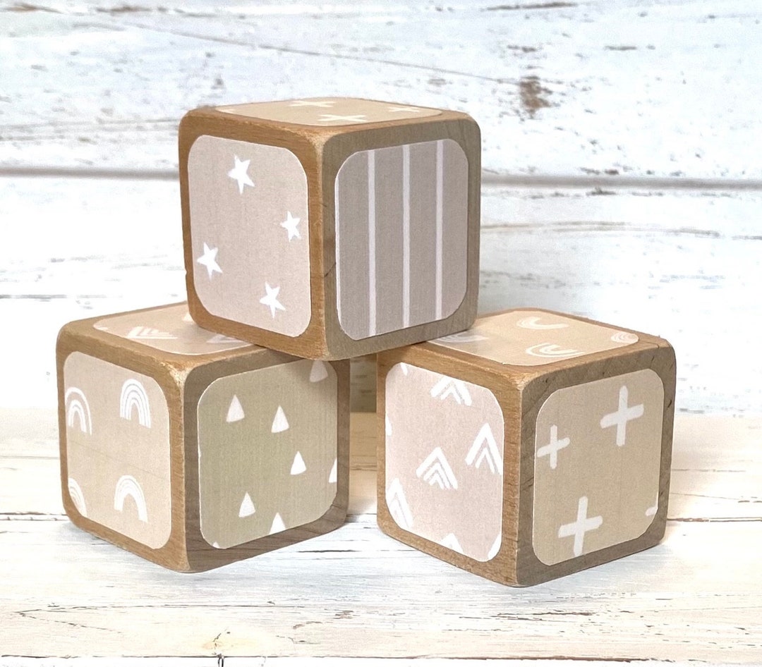 Wooden Baby Blocks - Boho Decorations - Gender Neutral - Nursery Room ...