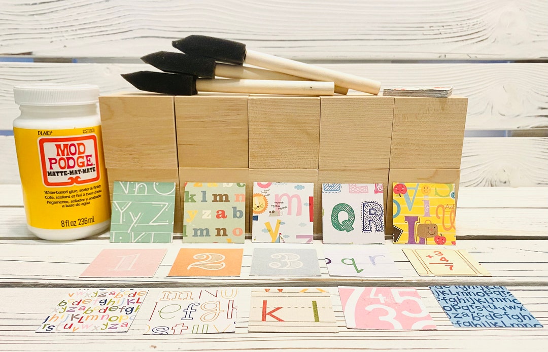 Wooden Blocks - Baby Shower Craft - Gender Neutral - Educational ...