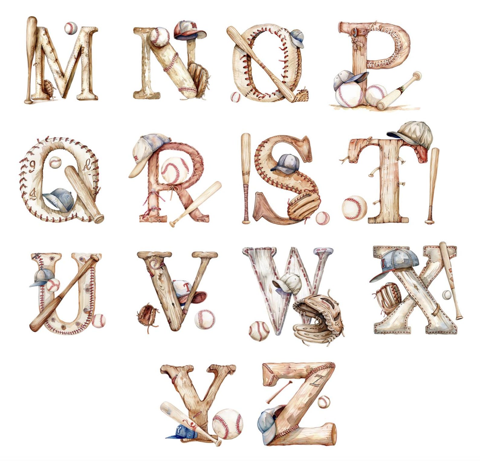 Baseball ABC Blocks - Customize Your Name - Wooden Baby Blocks ...