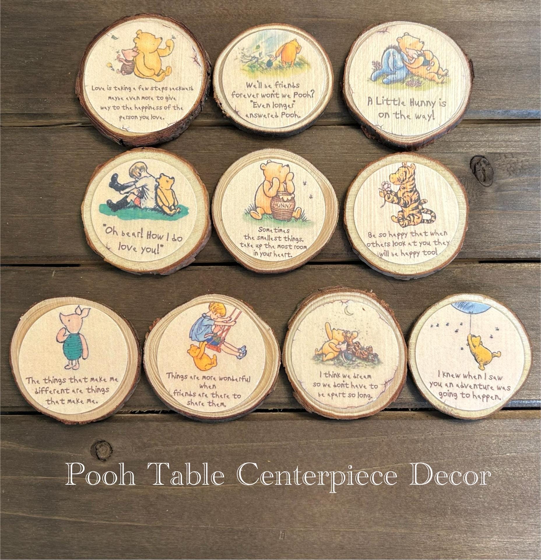 Winnie the Pooh Table Centerpiece - 10 Wooden Bark Slices - Enhance ...