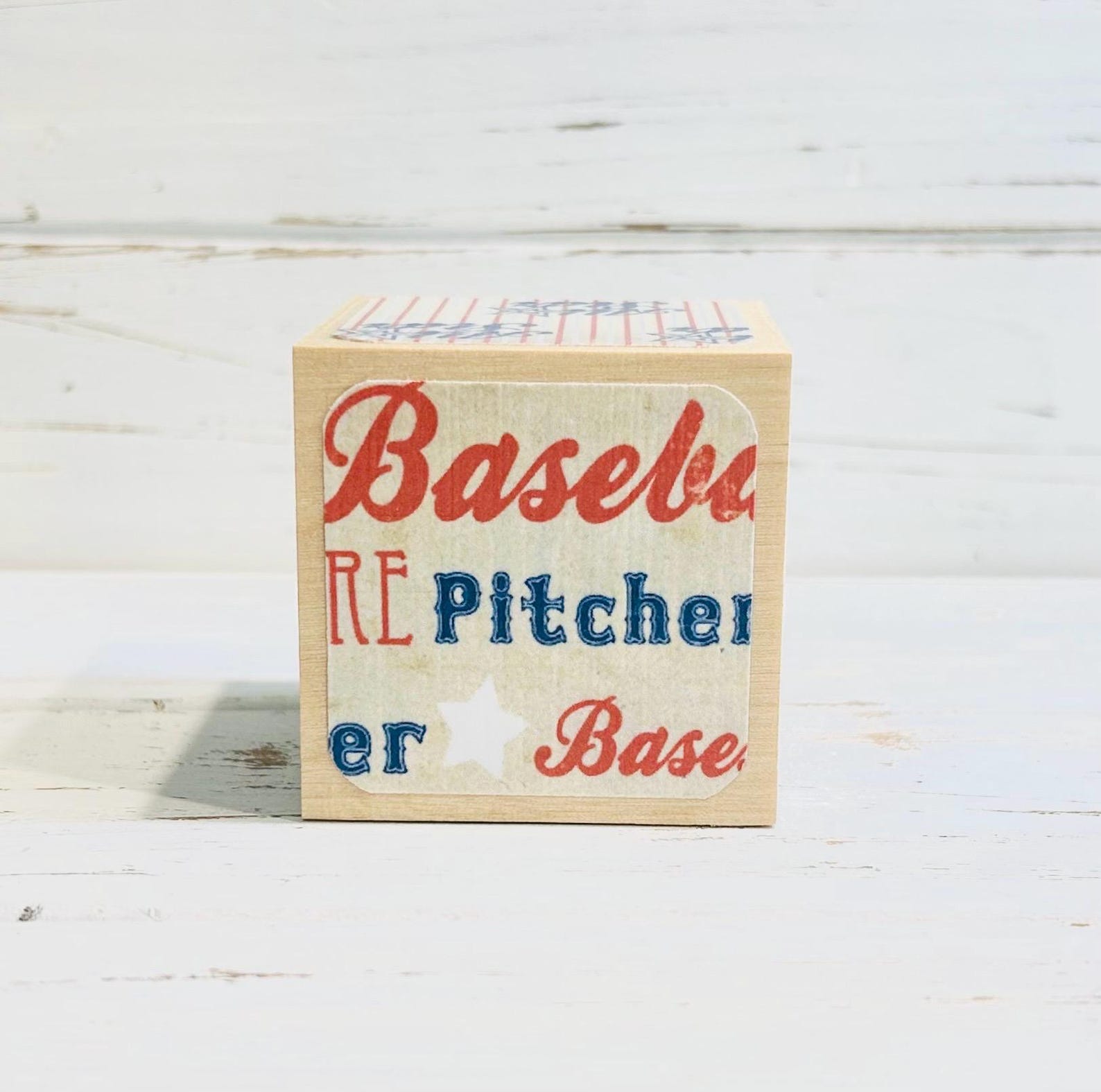Personalized Baseball Initial - EXTRA LARGE 3 Inch Wooden Block - Baby ...