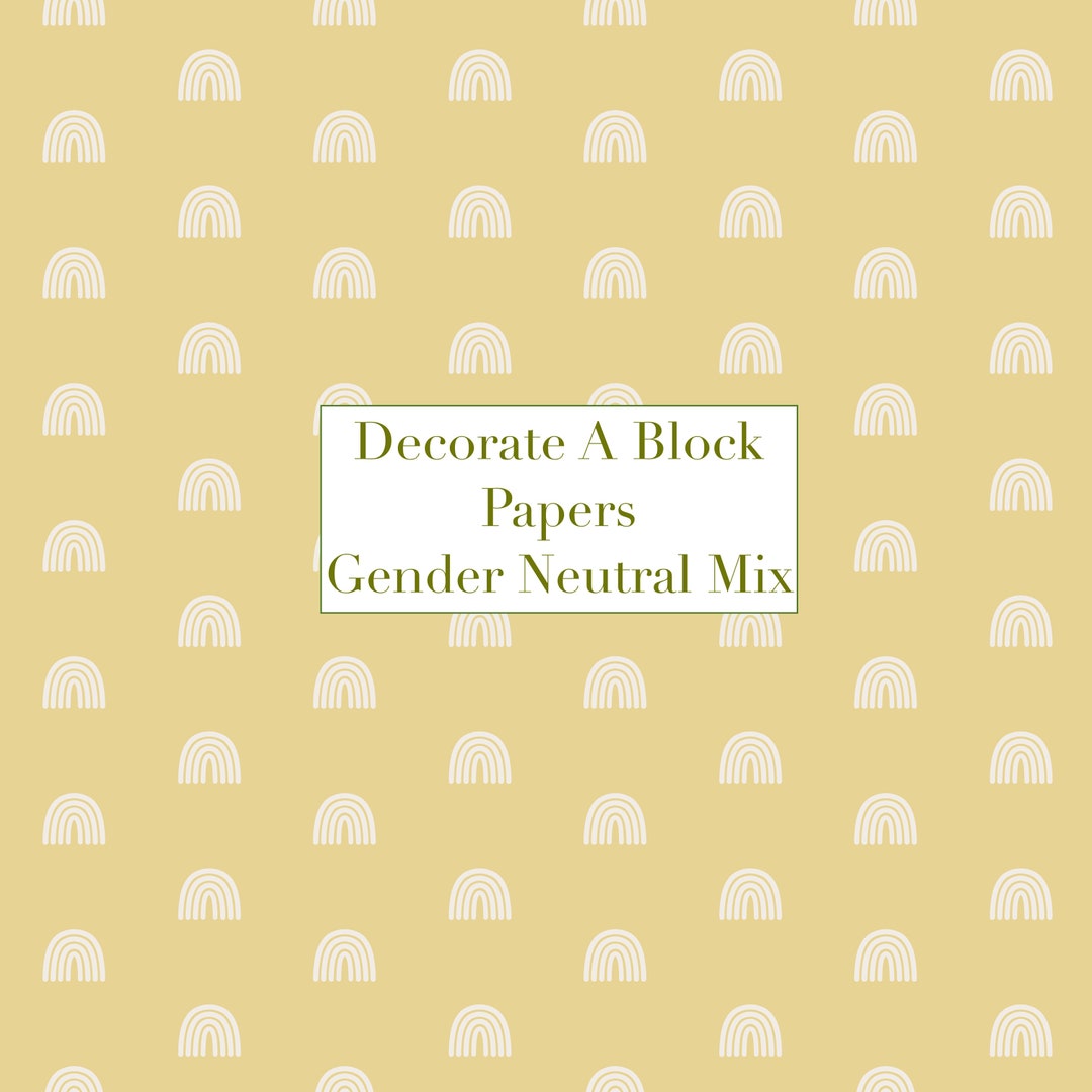 Decorate A Block - Baby Shower Craft Papers - Gender Neutral - DIY ...
