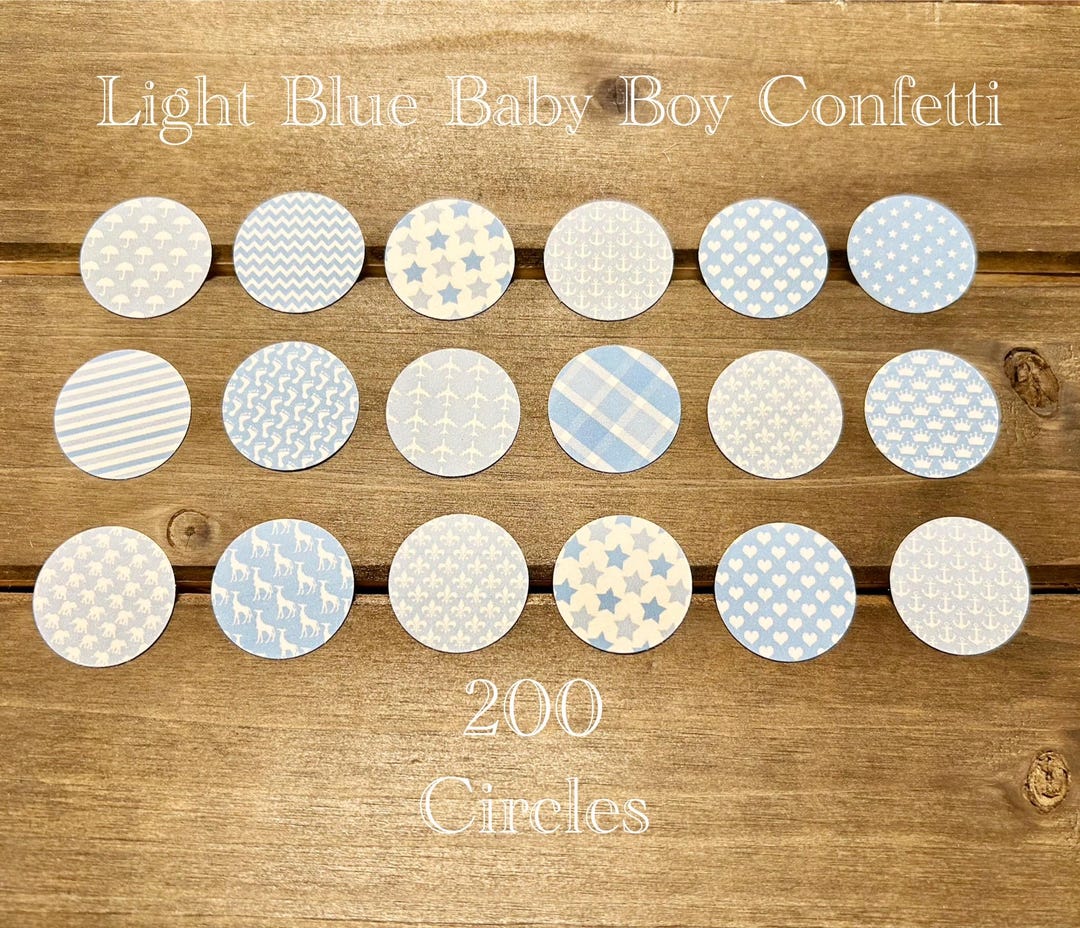 Baby Shower Table Confetti - Baby Boy - 200 Pieces - Light Blue Designs ...