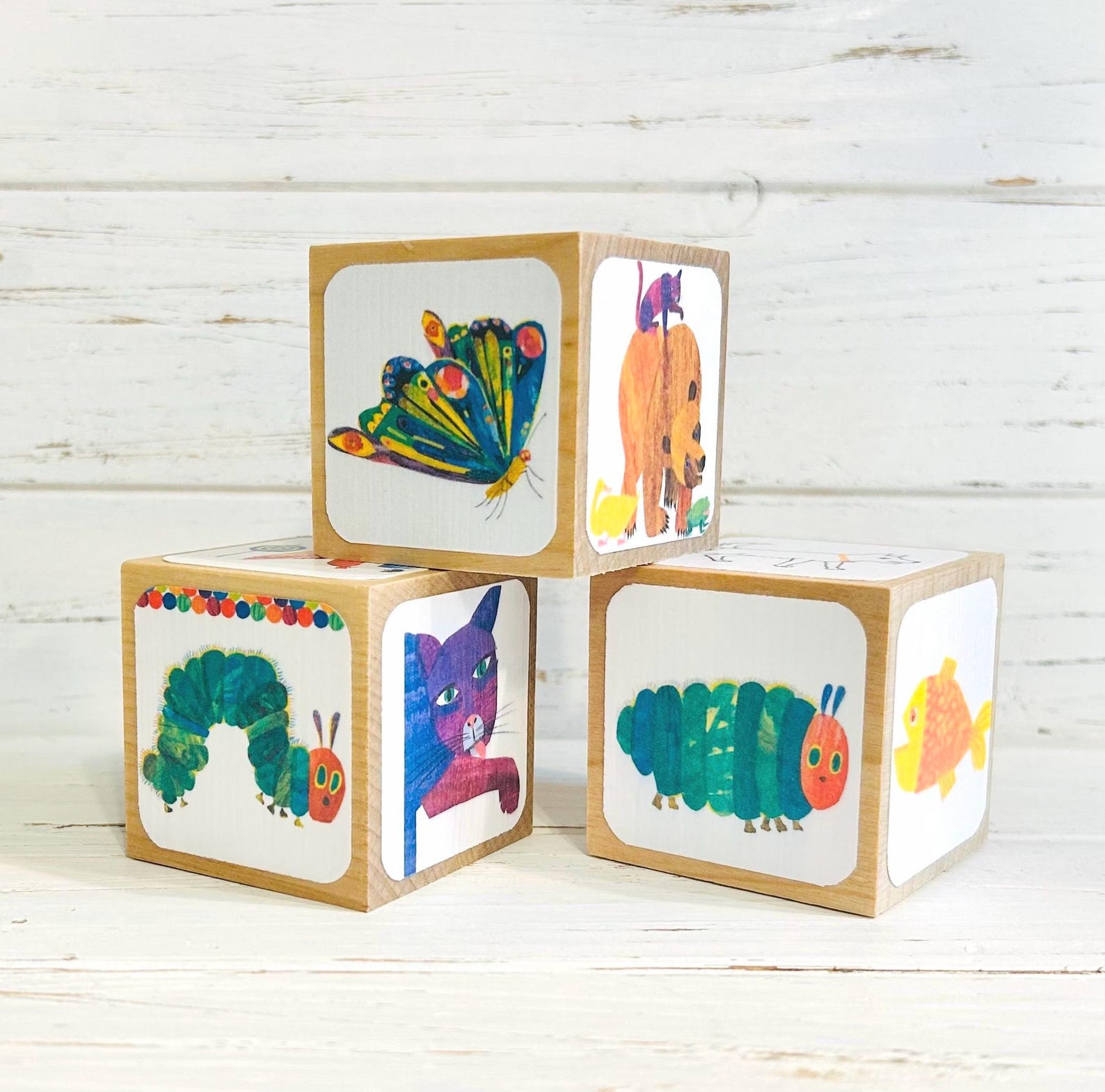 Children’s Storybook Blocks - Caterpillar - Brown Bear - Baby Shower ...