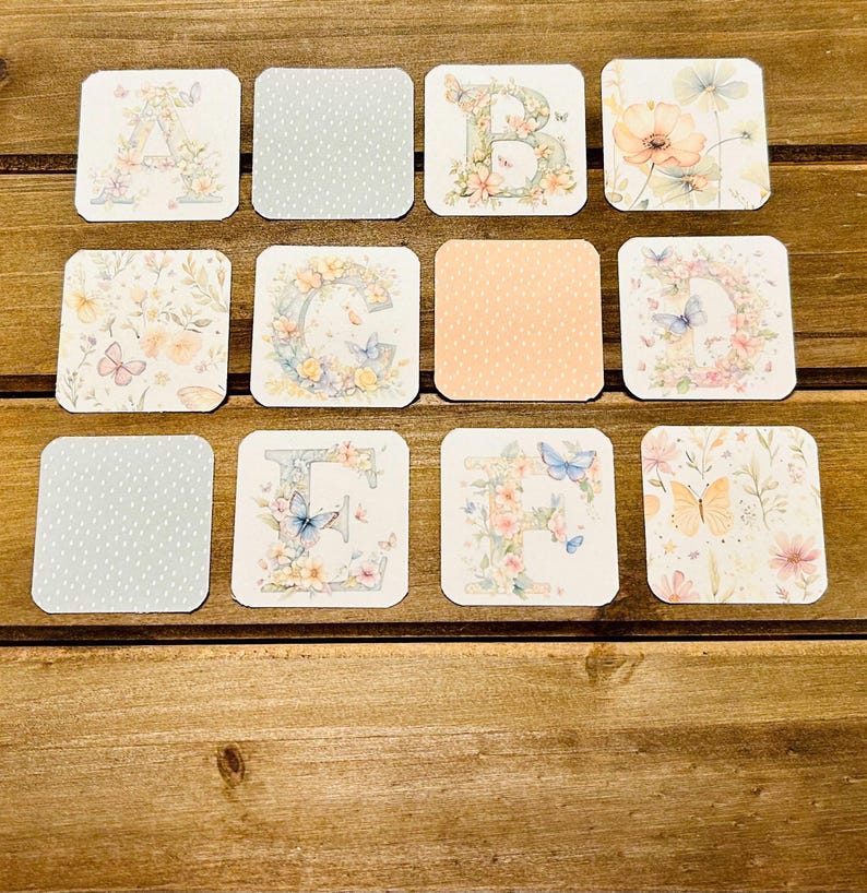 Baby Shower Activity - Make Your Own Baby Blocks - Alphabet Letters - Floral Letters - 2 Inch ...