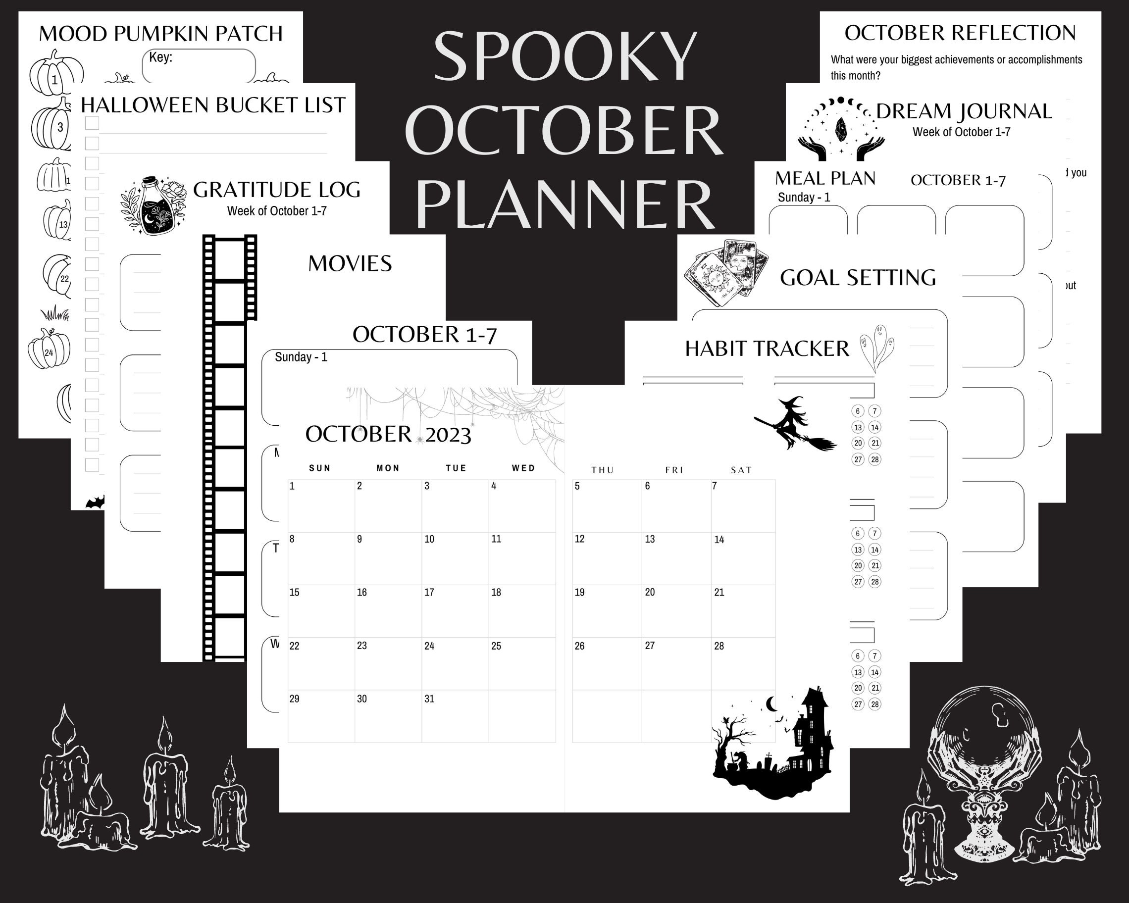 Spooky October Printable Planner - Halloween-themed Organizer for a ...