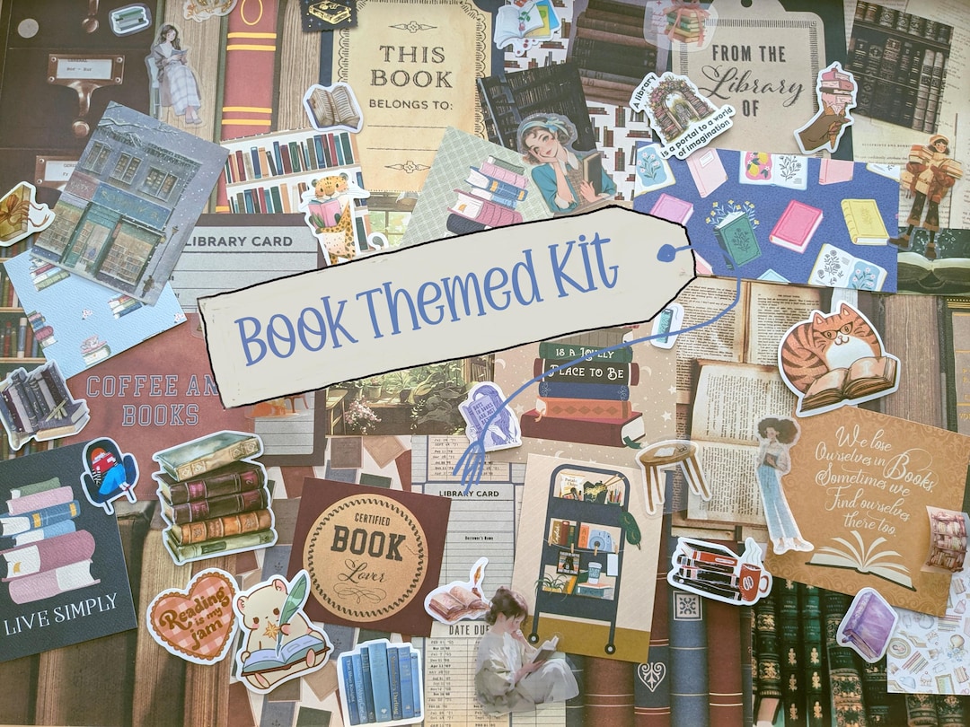 Book Themed Stationery Kit. Reading Journal Kit With Stickers, Washi ...