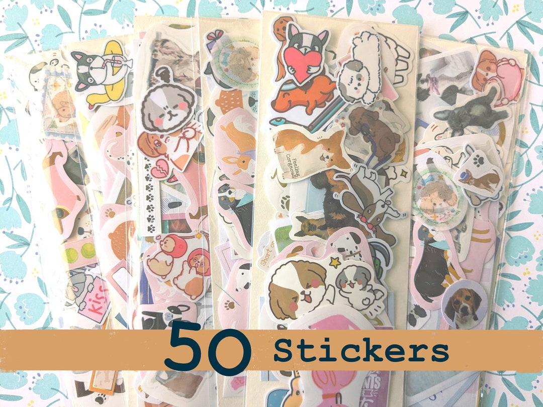 50 Dog Stickers, Assorted Grab Bag. Cute Gift for Dog Lover. Wide Range ...
