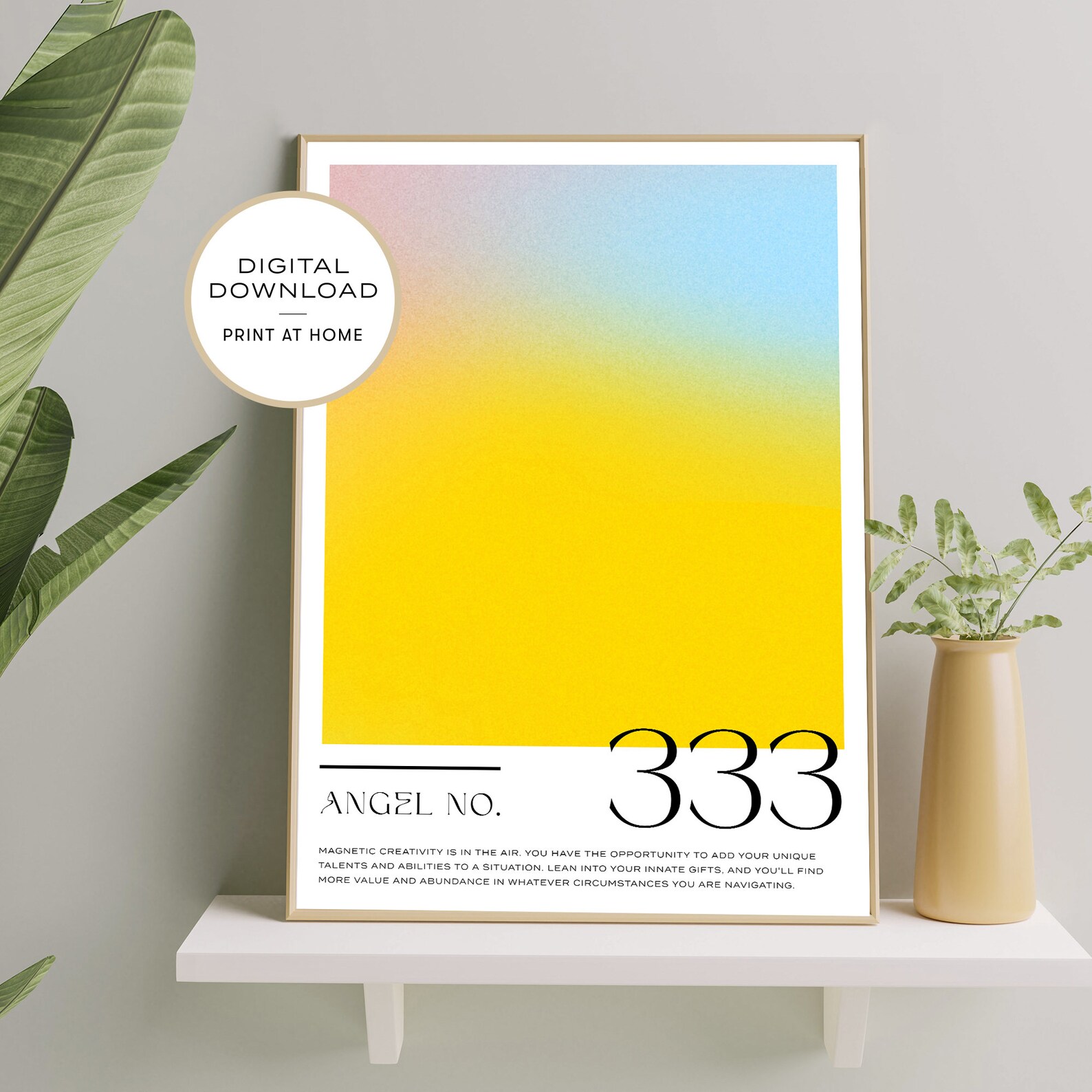 Angel Number 333 Instant Digital Download Gradient Wall Art Abstract ...