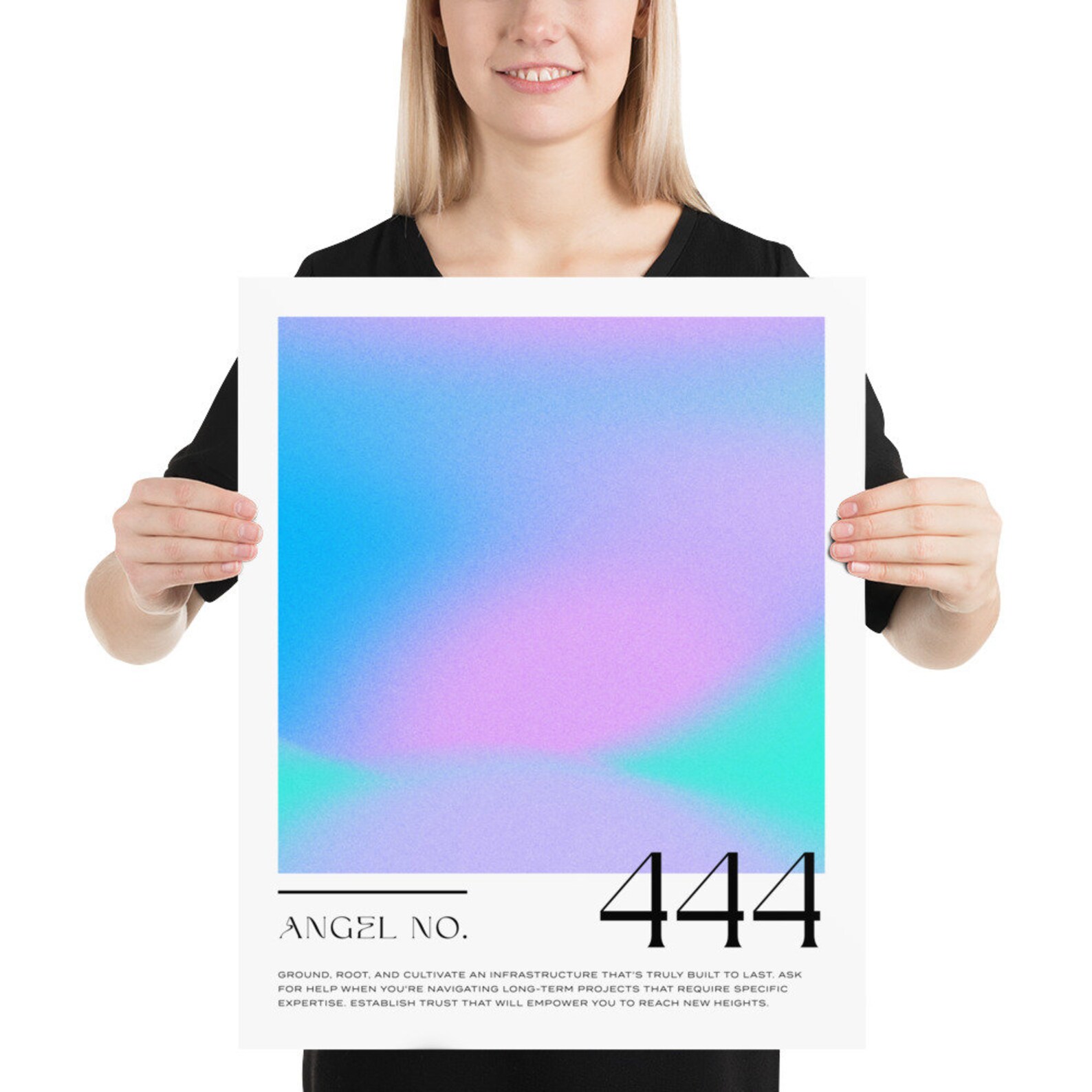 Angel Number 444 Poster No Frame Gradient Wall Art - Etsy