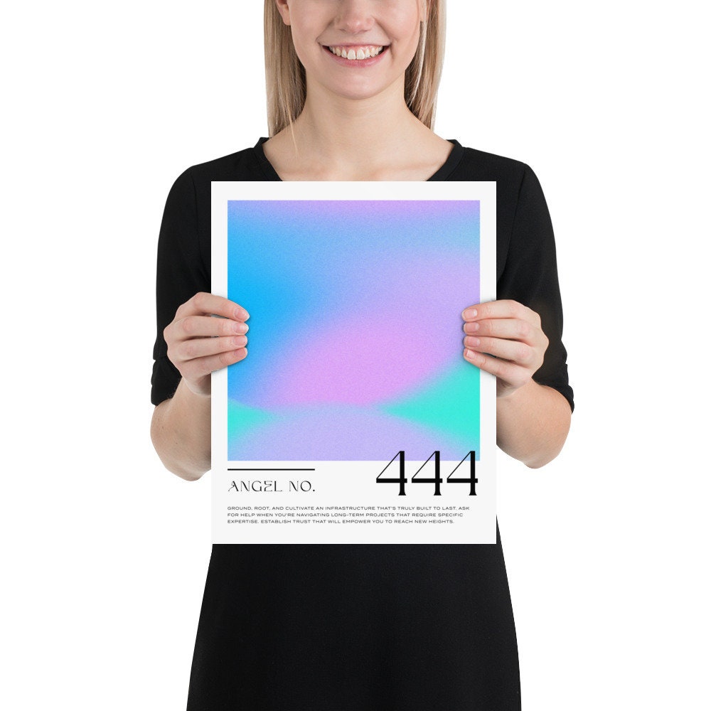 Angel Number 444 Poster No Frame Gradient Wall Art - Etsy