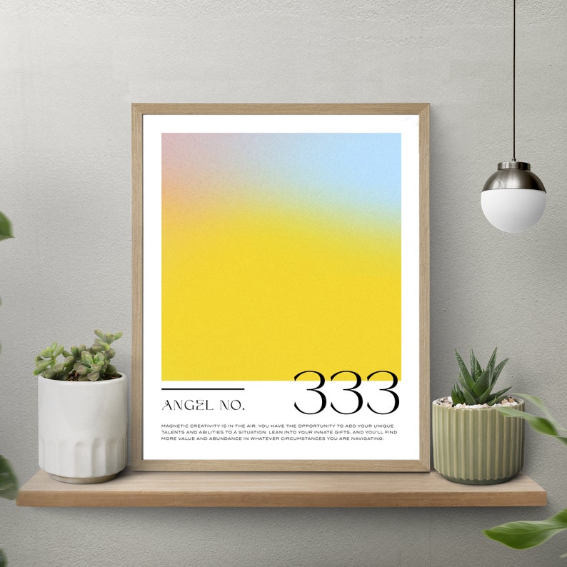 Angel Number 333 Instant Digital Download Gradient Wall Art Abstract ...