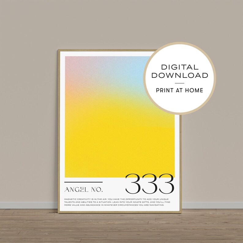Angel Number 333 Instant Digital Download Gradient Wall Art Abstract ...