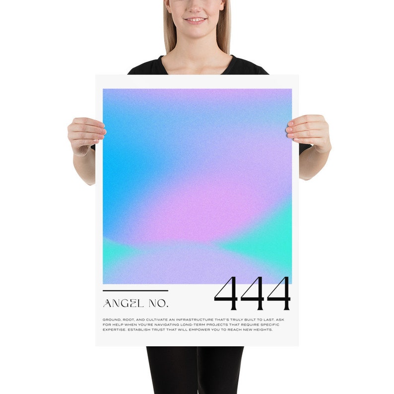 Angel Number 444 Poster No Frame Gradient Wall Art - Etsy