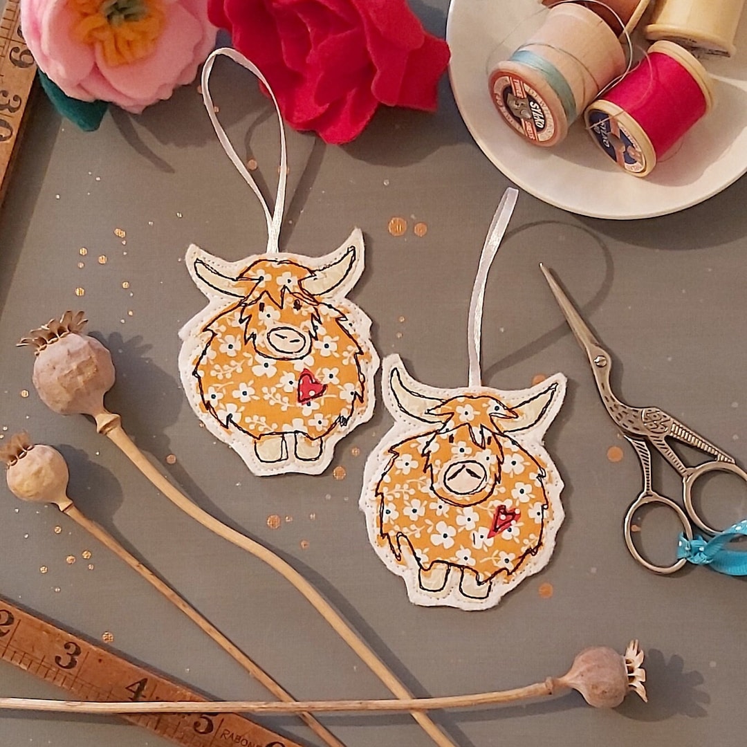 Highland Cow Hanging Decorations, Tree Decorations, Highland Cow Themed ...