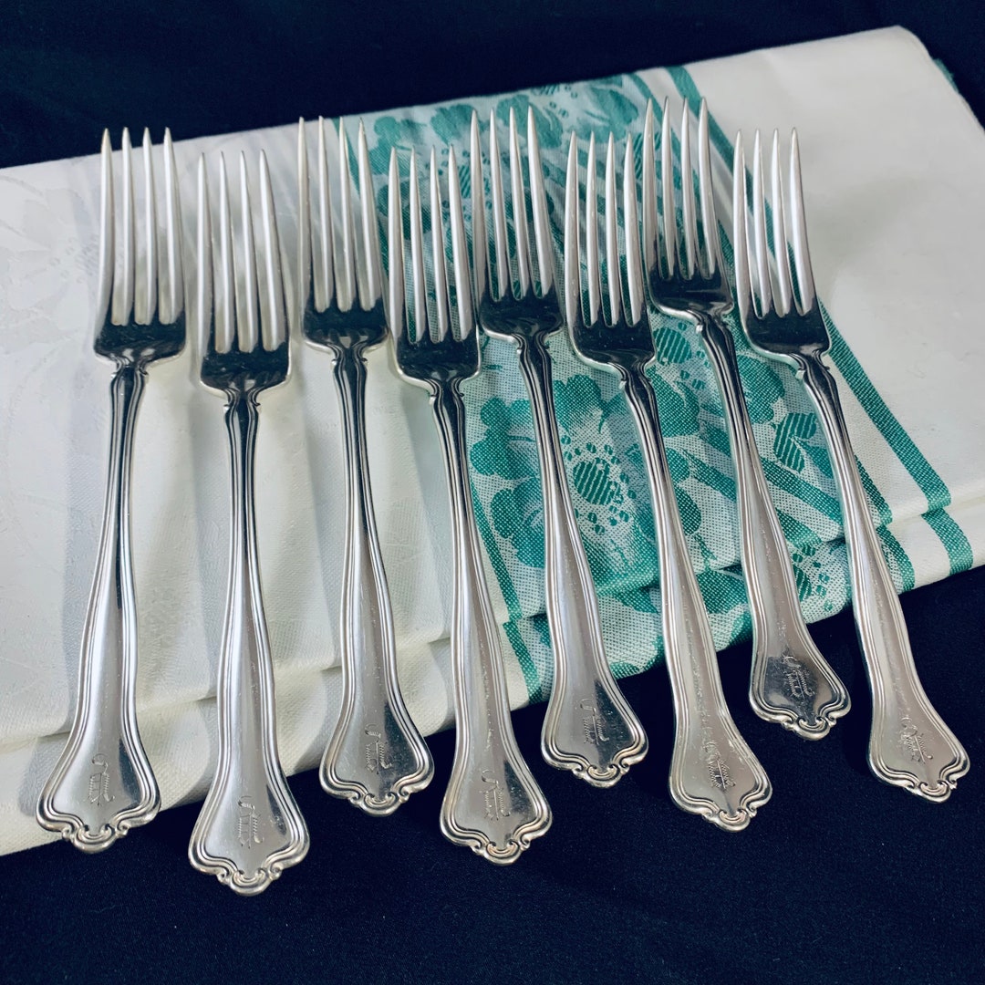 8 X Vintage American Silver Plate Dinner Forks by 1835 R. Wallace ...