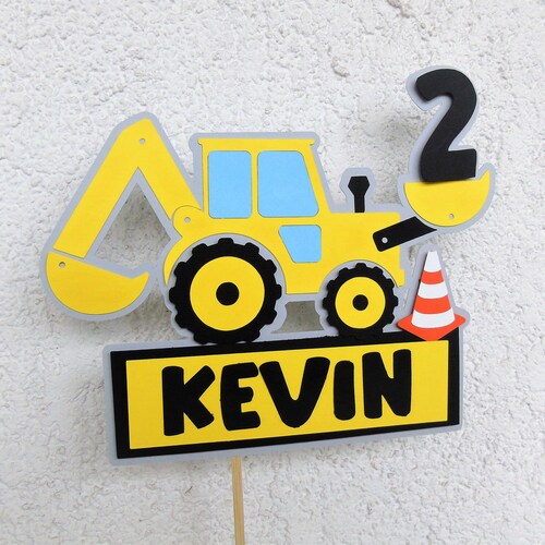 Digger Birthday Cake Topper Construction Birthday Party - Etsy