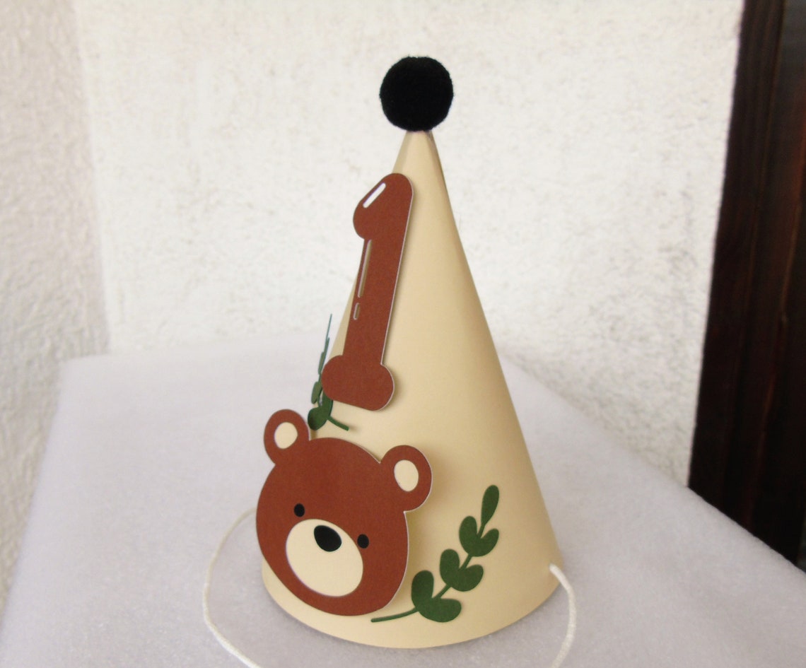 Teddy Bear Party Hat Teddy Bear 1st Birthday One Year - Etsy