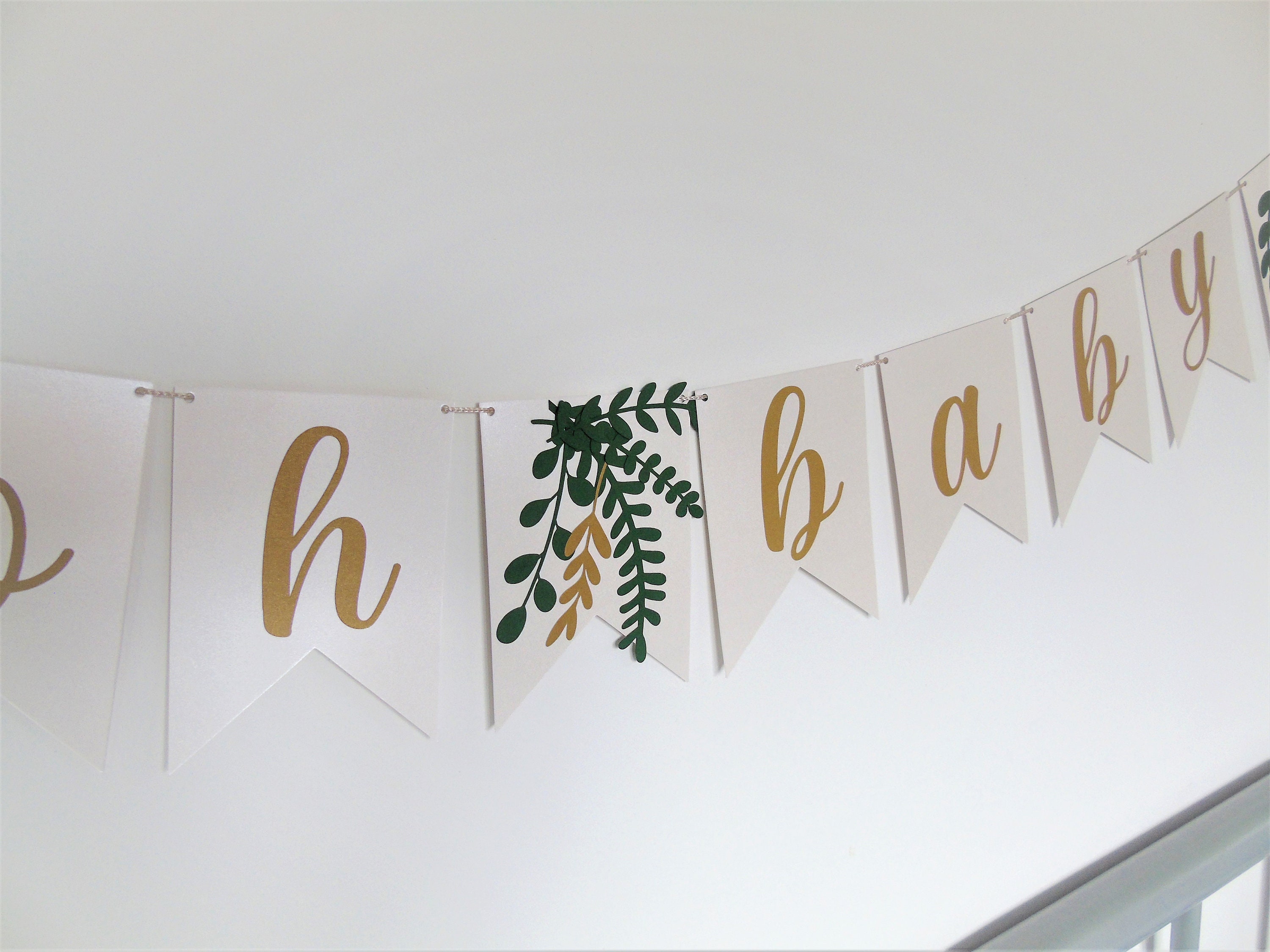 Baby Shower Banner Gold Color