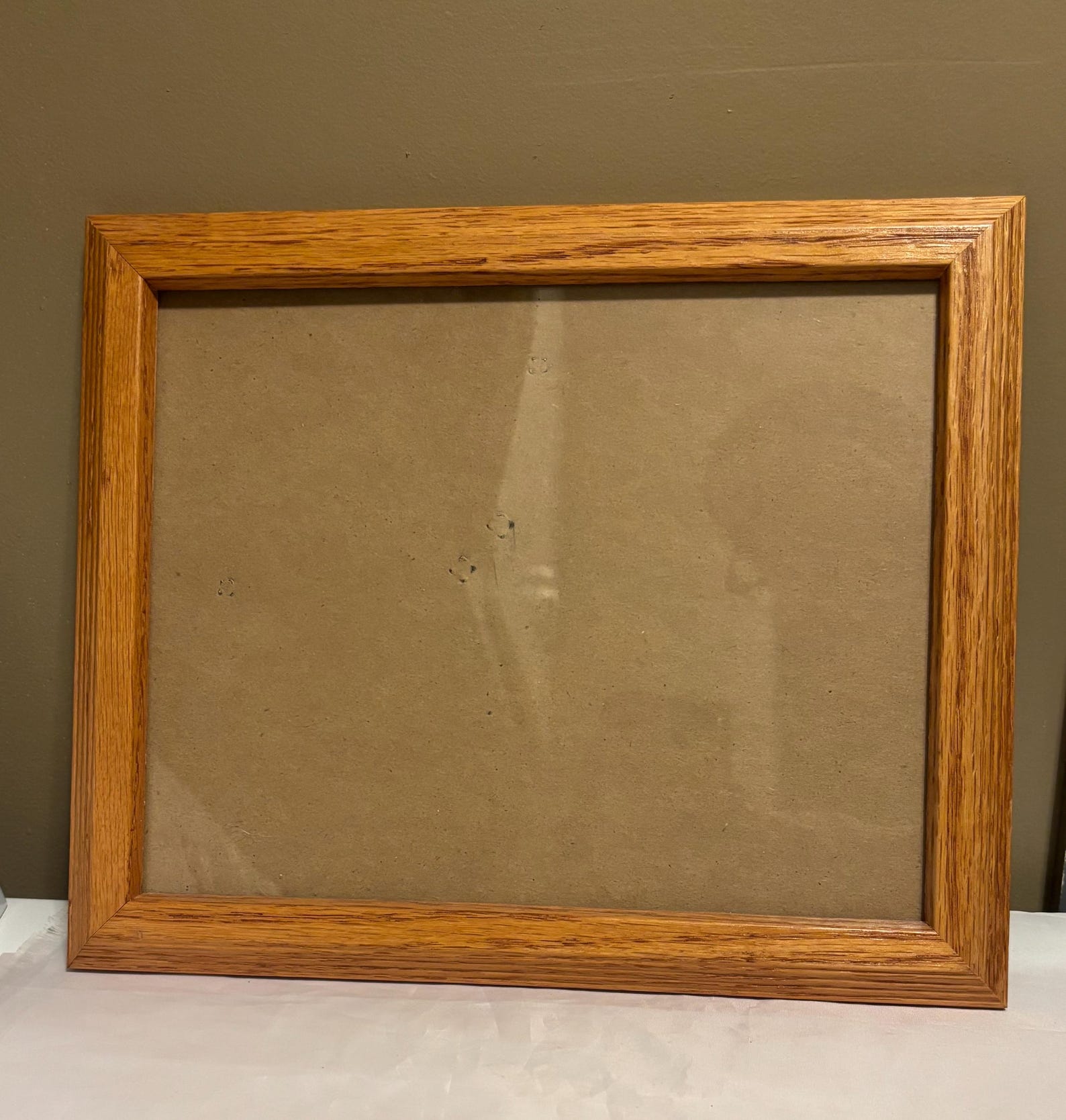 Vintage Oak or Maple Wood Ribbed Mitered Edge 8x10 Photo Frame Wall ...