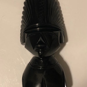 Obsidian Mayan Aztec Warrior Statue - Etsy