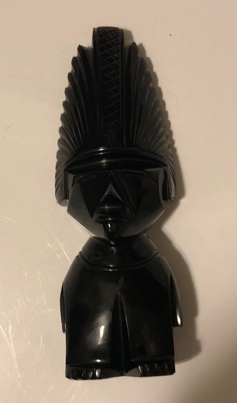 Obsidian Mayan Aztec Warrior Statue - Etsy