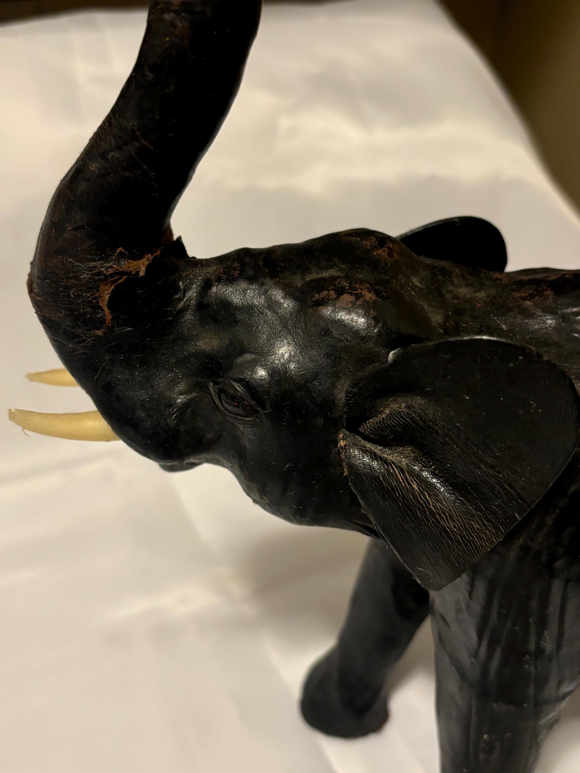 Leather Wrapped Elephant Statue Sculpture - Etsy
