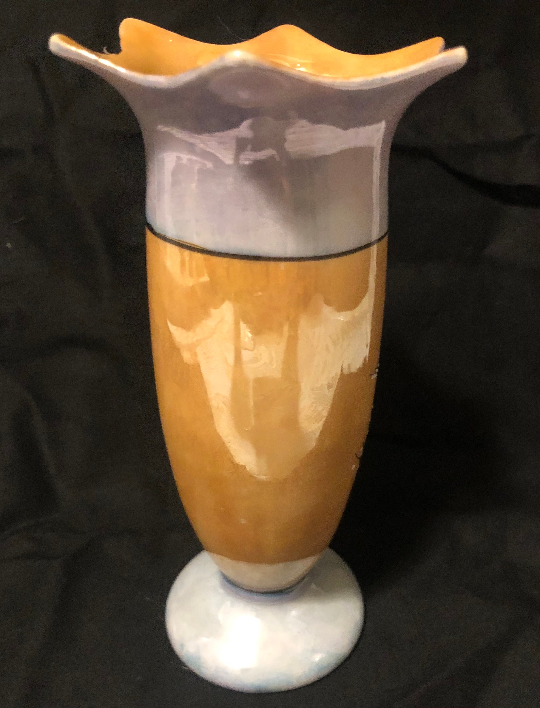 Vintage Japanese Hand Painted Lusterware Vase - Etsy