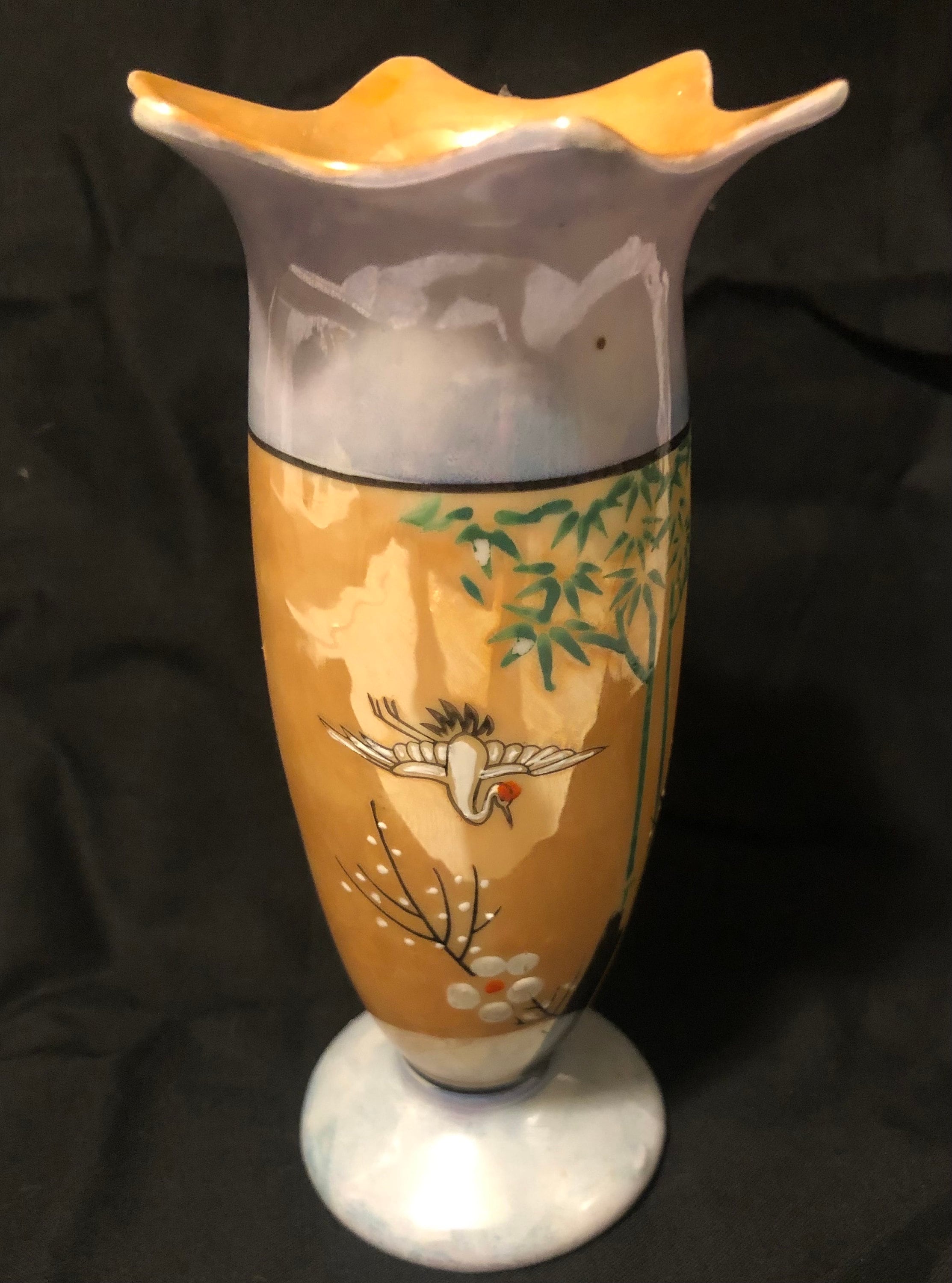 Vintage Japanese Hand Painted Lusterware Vase - Etsy