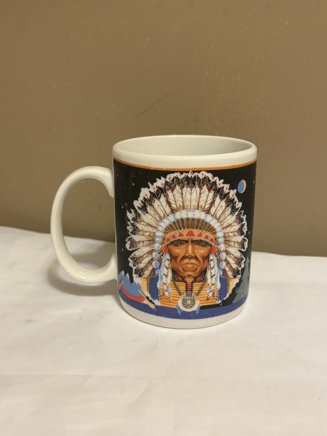 Tienshan Stoneware Native American Chief Print Coffee Cup Mug - Etsy