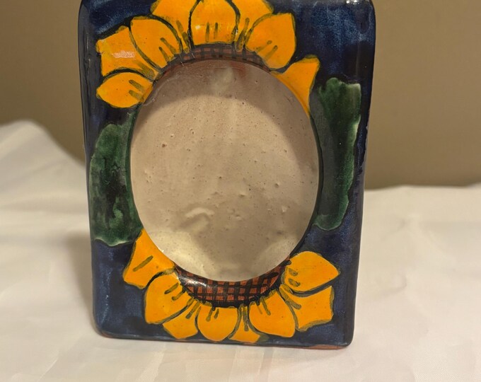Talavera Mexican Pottery Sunflower Standing Photo Frame - Etsy